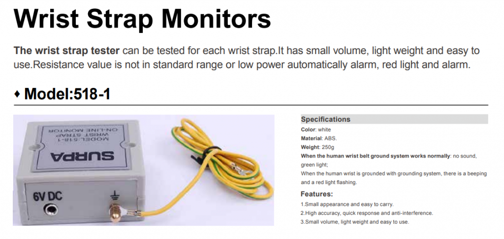 Wrist Strap Monitors – JRPV Semicon Supplies Inc.